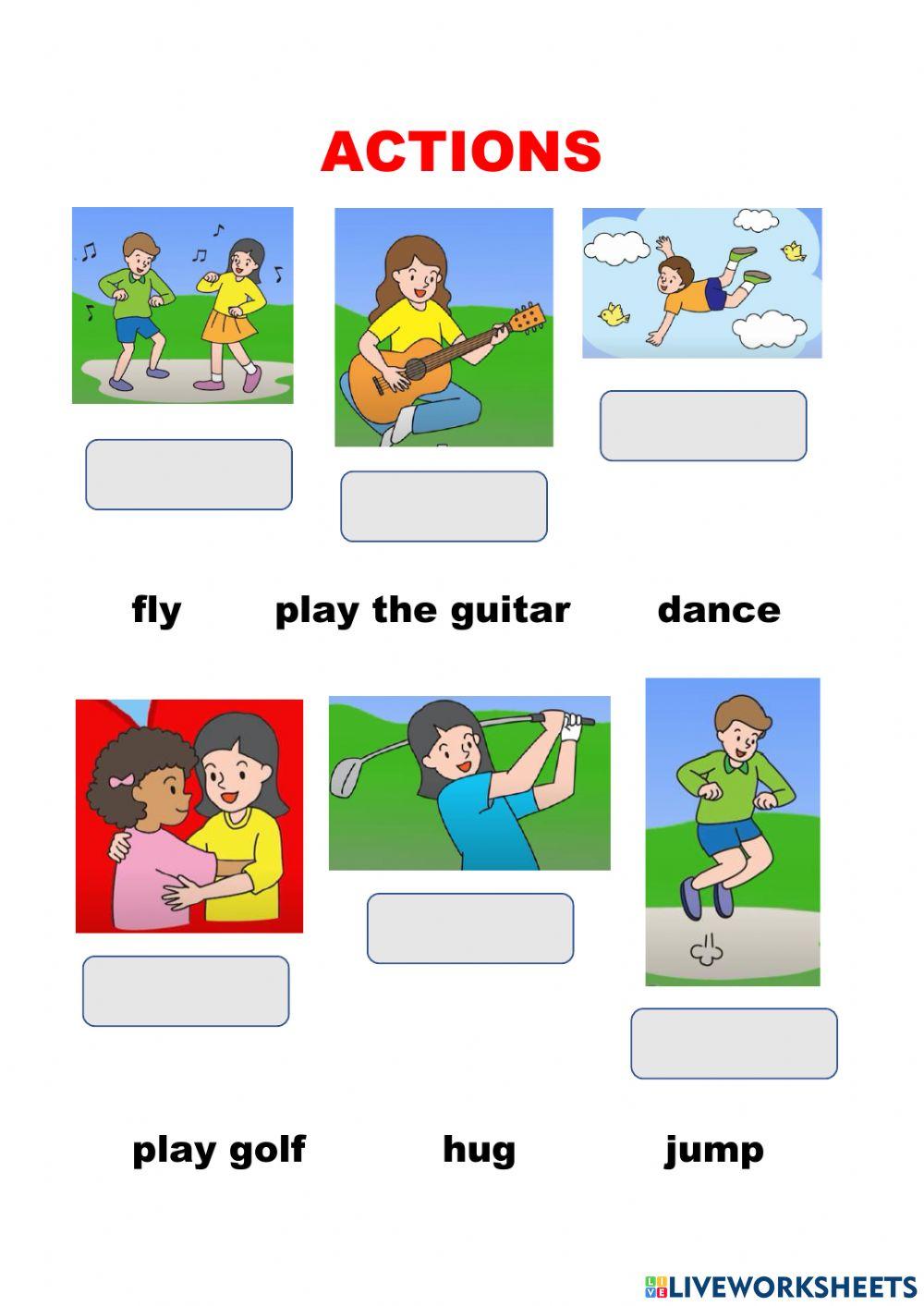 Actions1 activity | Live Worksheets