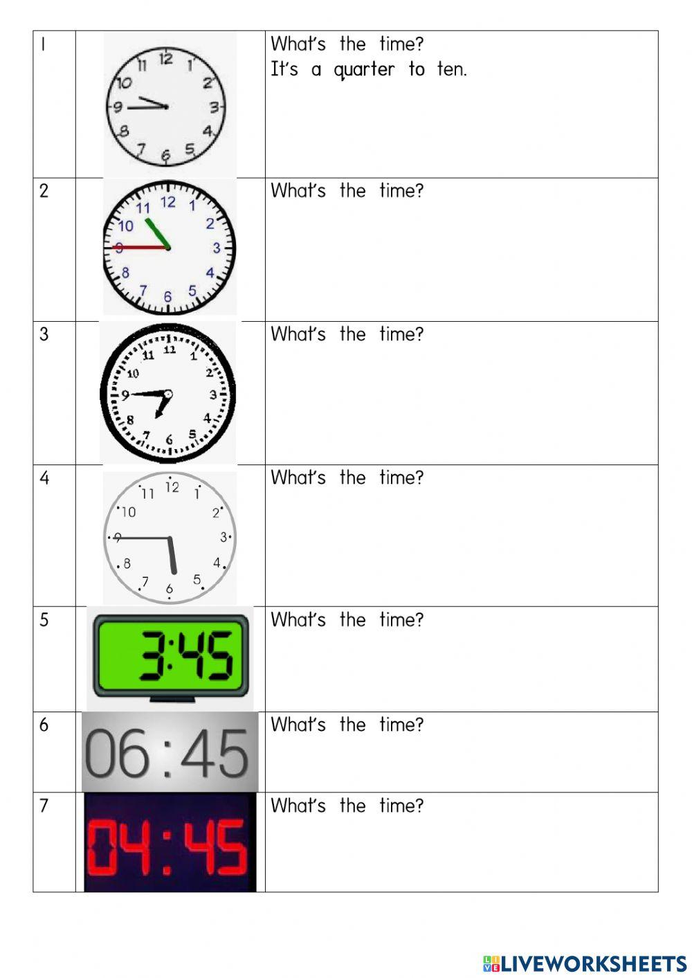 Year 3-unit 7-page 70-time interactive worksheet | Live Worksheets