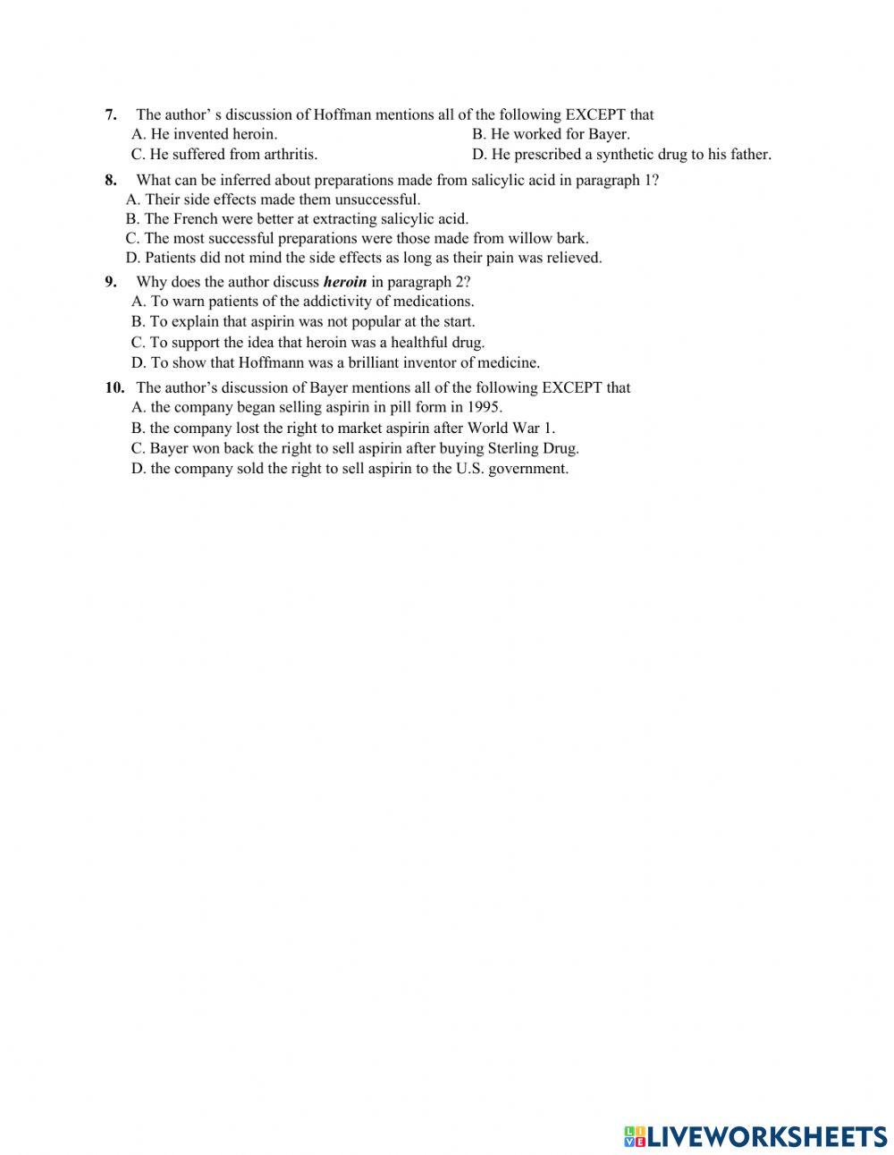 READING COMPREHENSION TEST B2 4237618 | Olivia1026 | Live