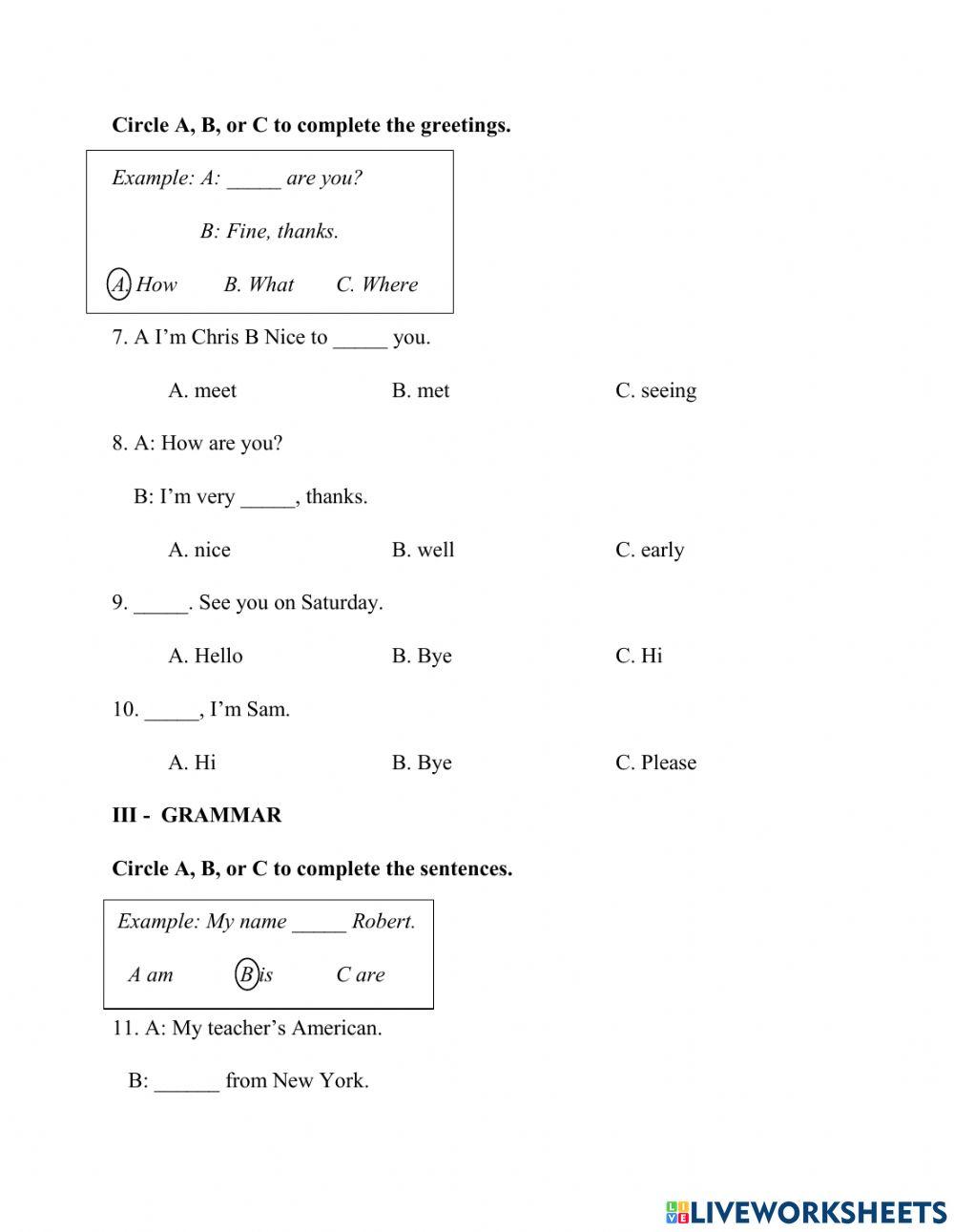 1502808 | Week 1 Test 1 | Hà Thu Ngân | LiveWorksheets