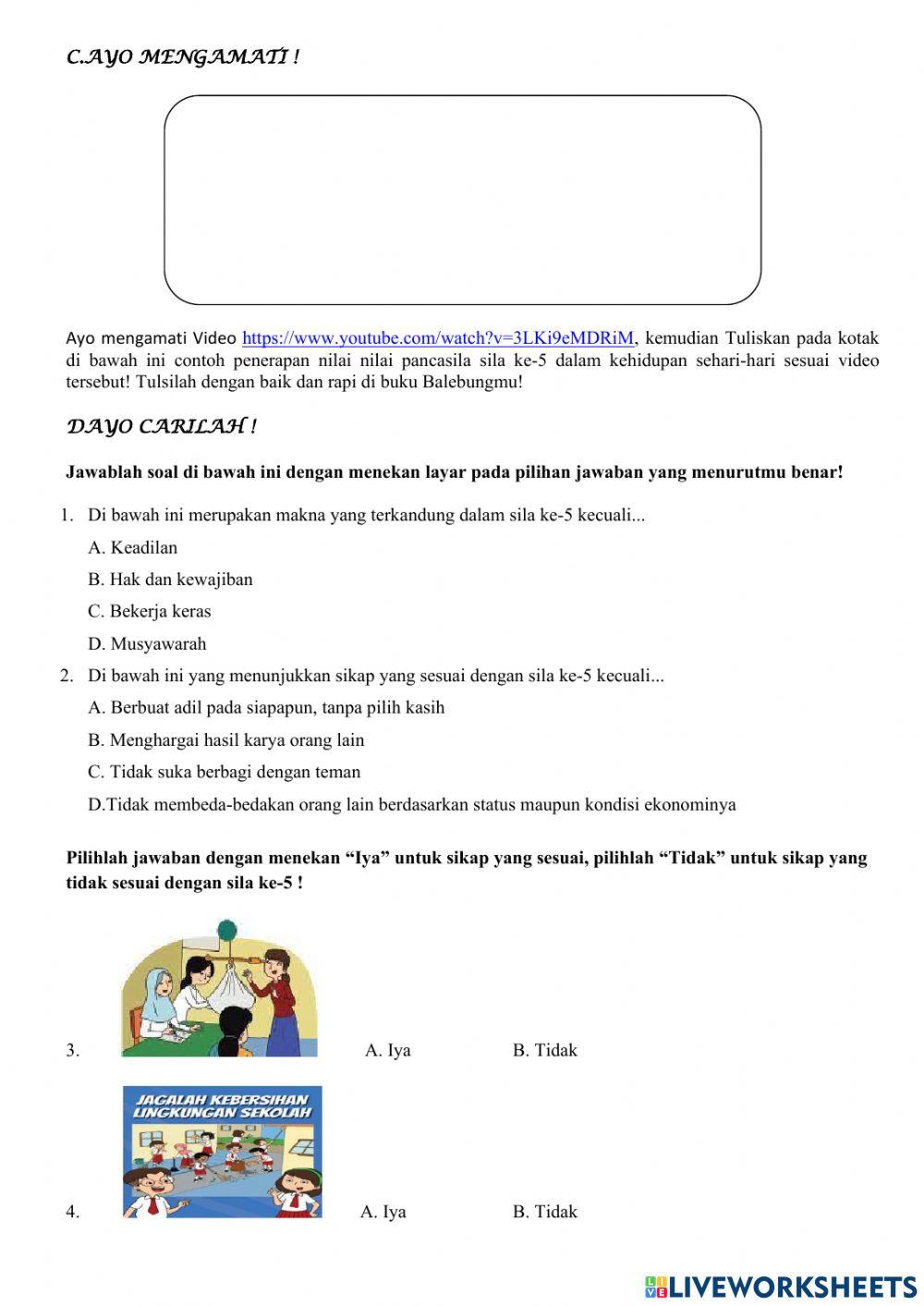 Pkn online activity for 1 | Live Worksheets