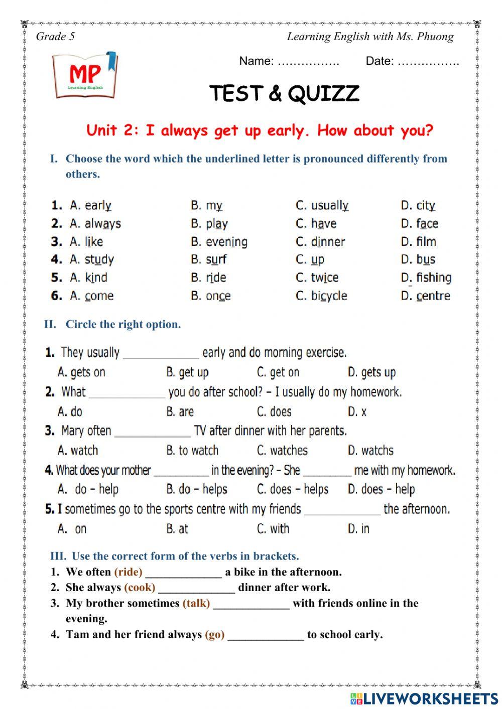 English 5 online activity | Live Worksheets