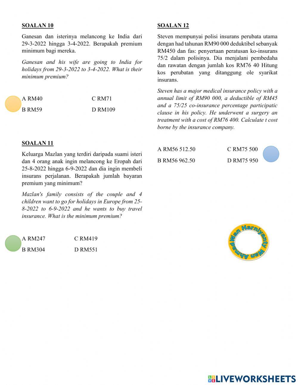 Bab 3 : insurans (objektif) 1503672 | wan harniyanty