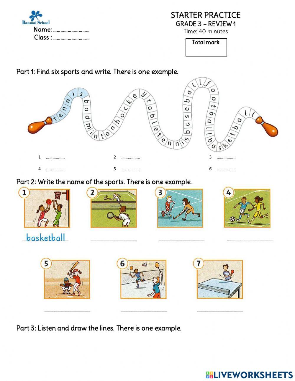 WS-Starters-Sports online exercise for | Live Worksheets