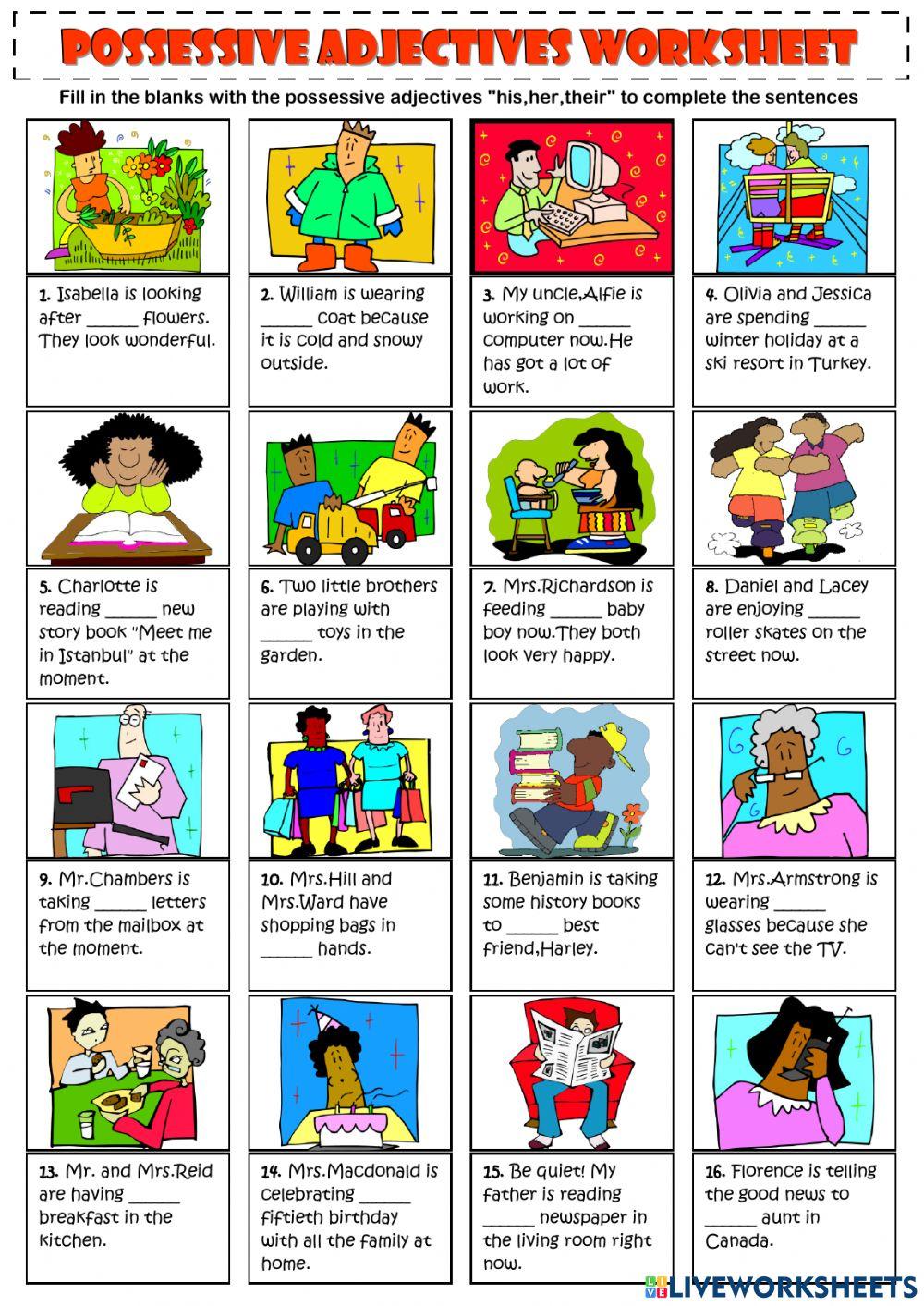 Possesive adjec… | Free Interactive Worksheets | 6739866