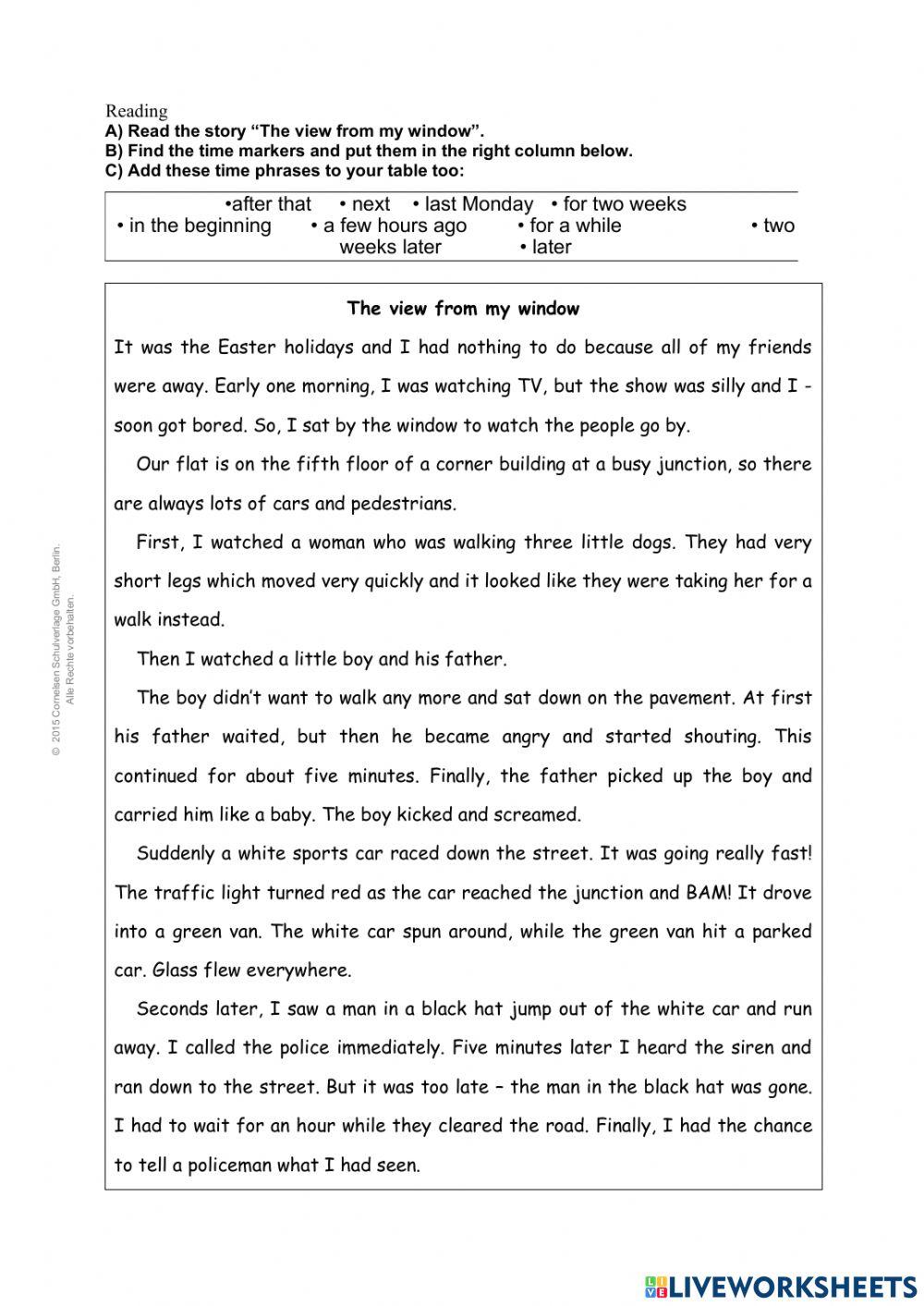 Time markers an… | Free Interactive Worksheets | 1504168