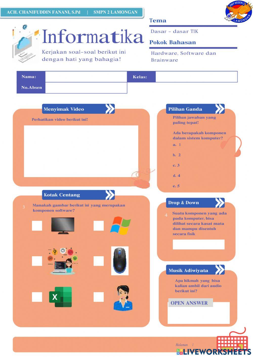 Informatika 7-1 online activity | Live Worksheets