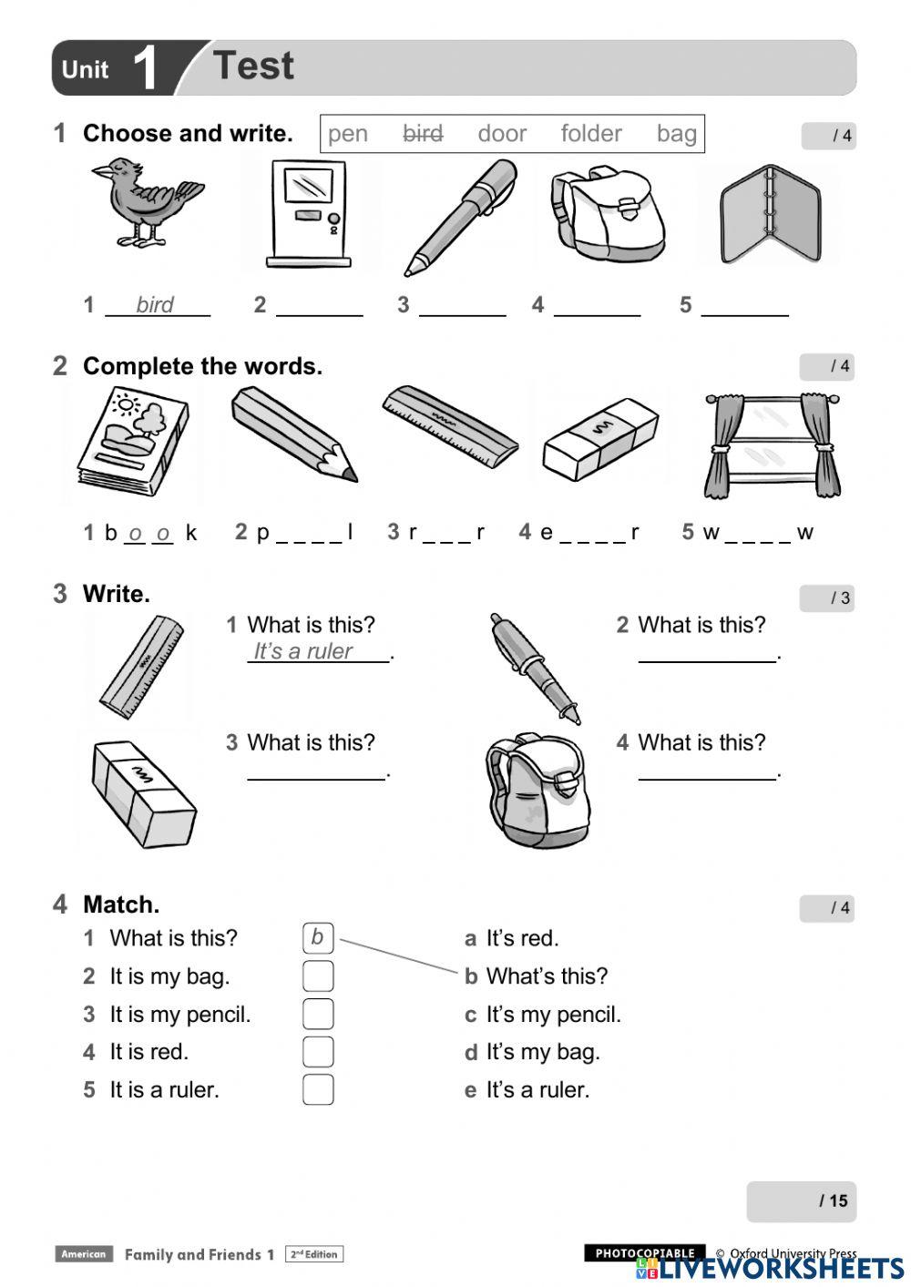 FF1 unit 1 online exercise for | Live Worksheets