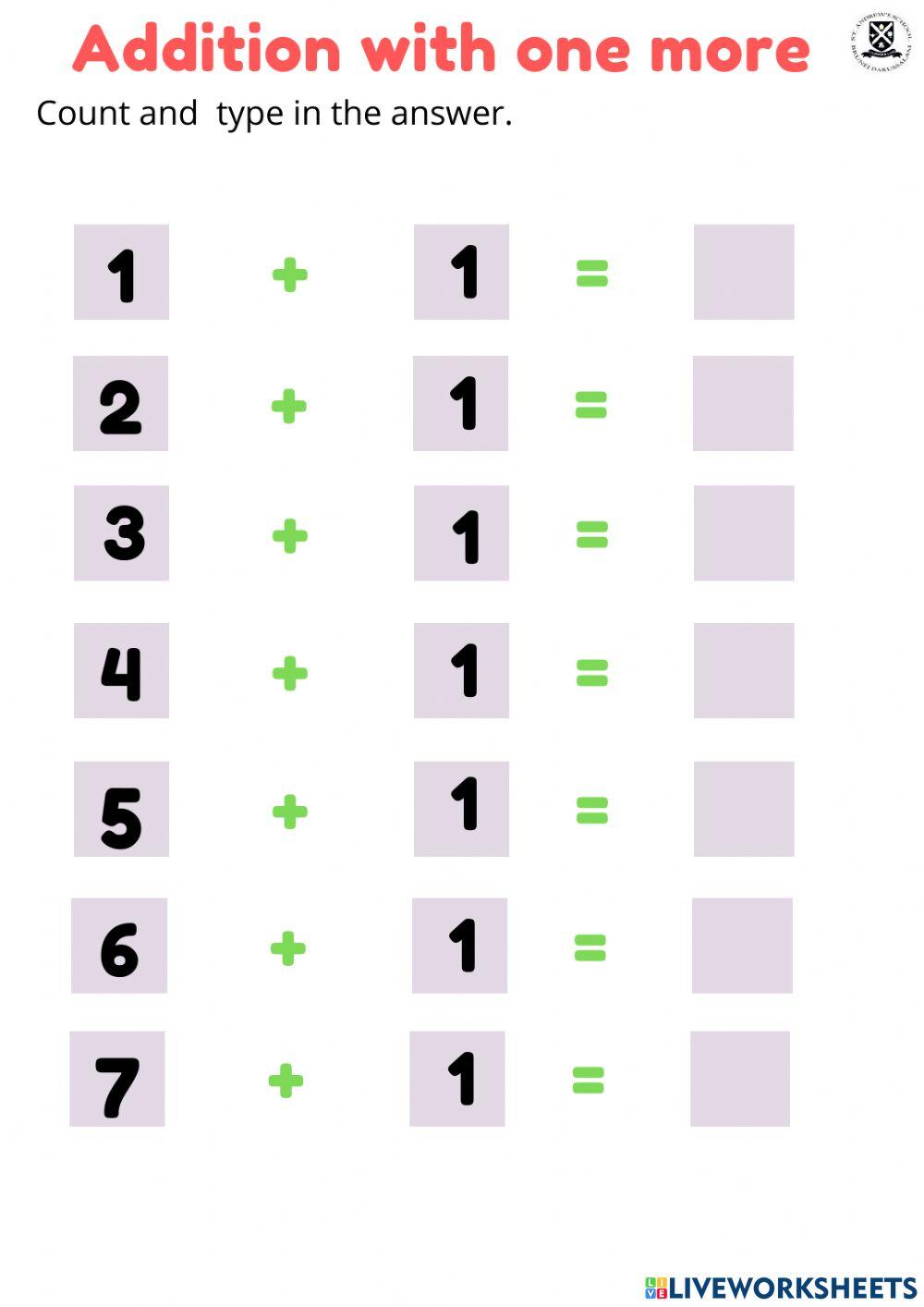 Adding One More Online Exercise For Live Worksheets
