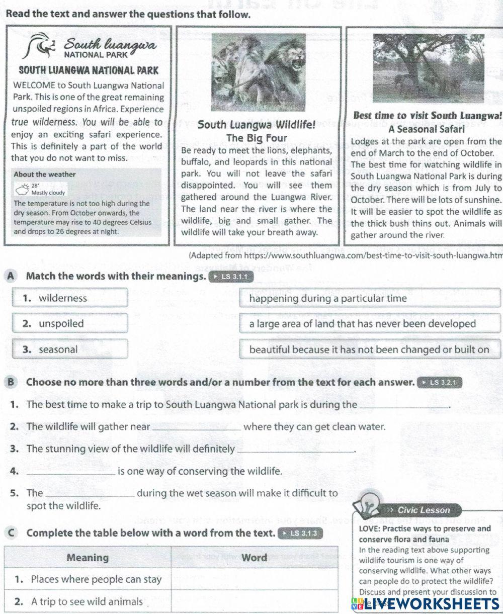 reading unit 4 … | Free Interactive Worksheets | 5226654