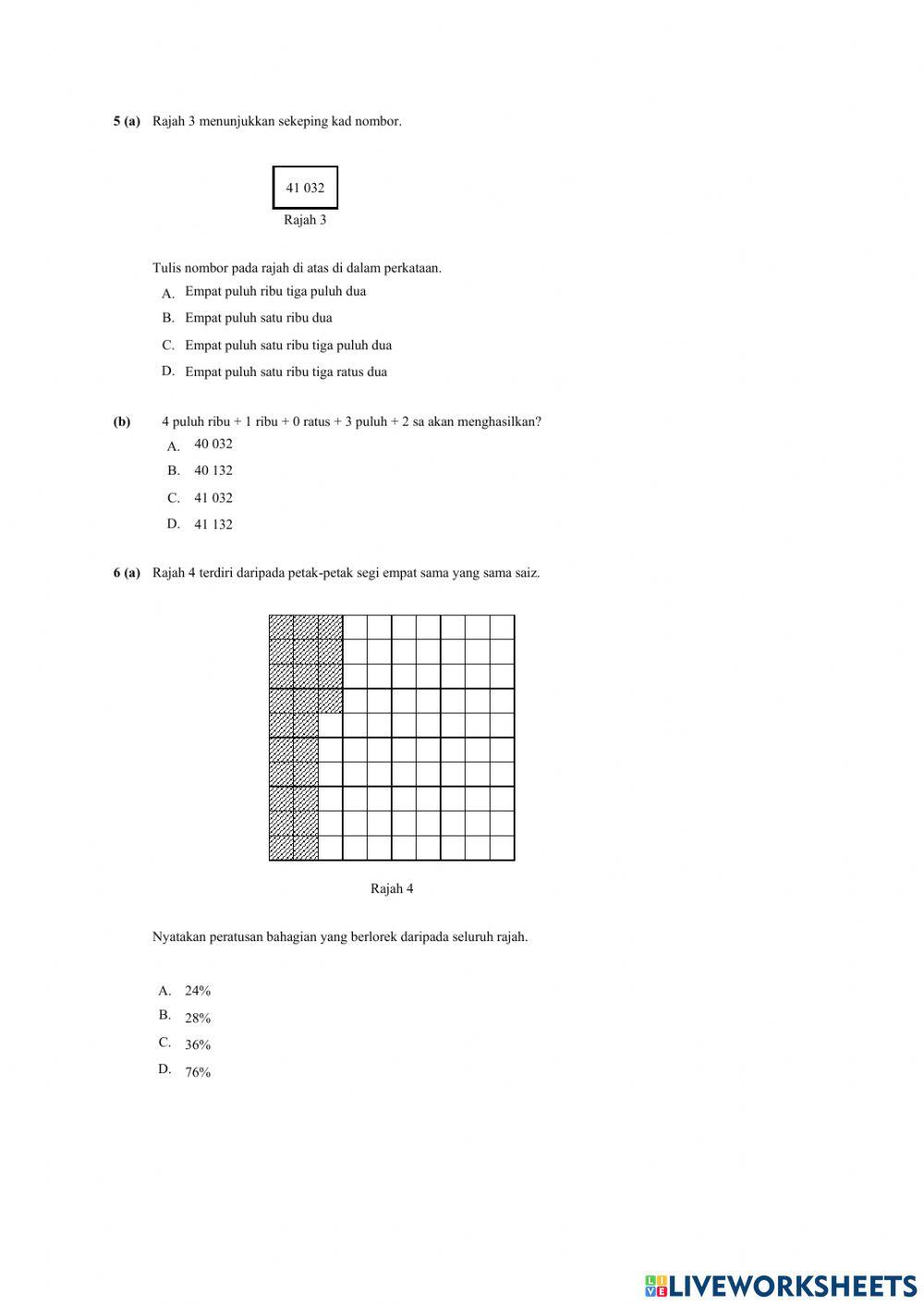 Kertas 2 online pdf worksheet | Live Worksheets