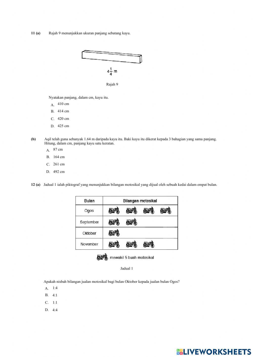 Kertas 2 online pdf worksheet | Live Worksheets