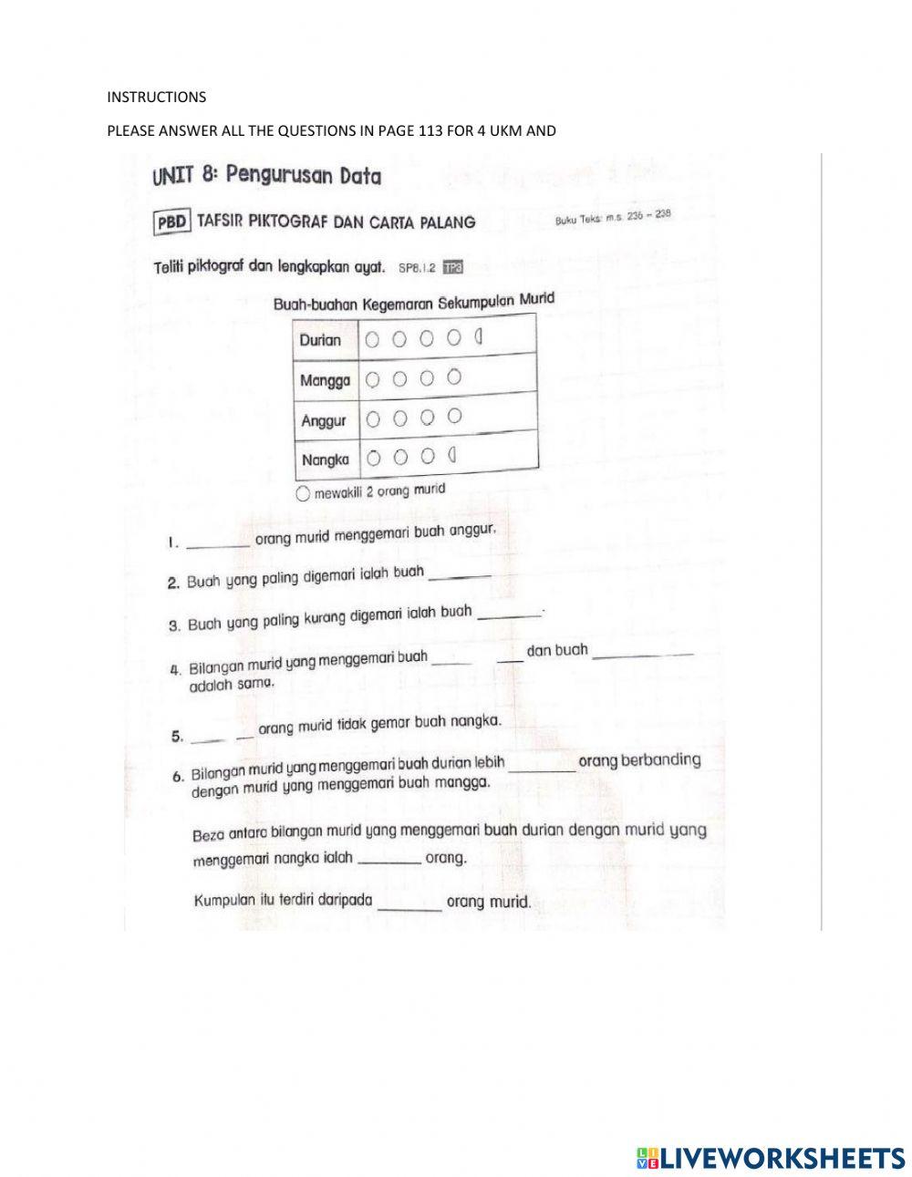 Data management 1590405 | dgzai77 | Live Worksheets