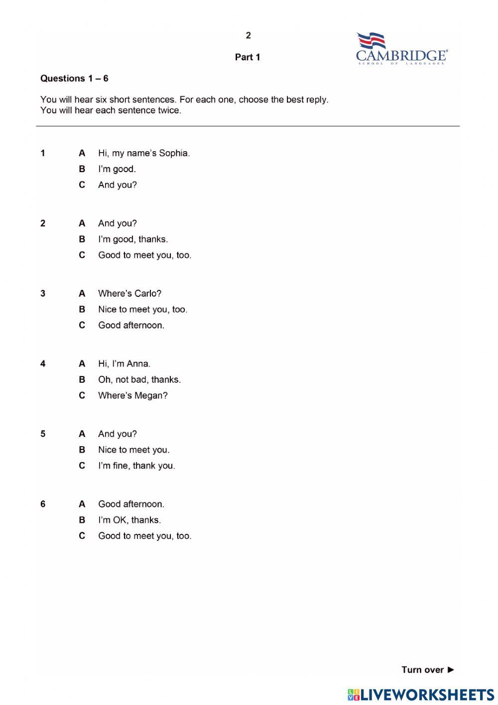 Empower Level 1… | Free Interactive Worksheets | 1590715