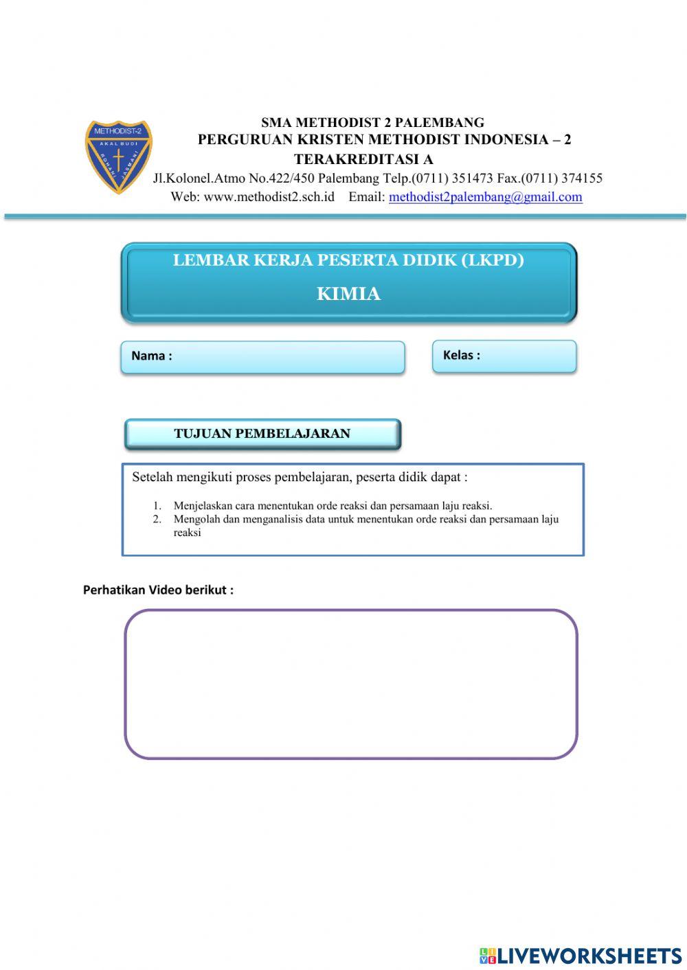 Orde rekasi 1590975 | Hotma_ria | Live Worksheets