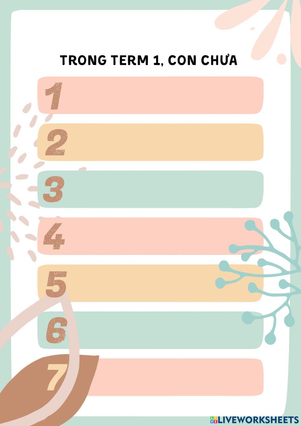 5226931 | Review Term 1 | Vickynguyen | LiveWorksheets