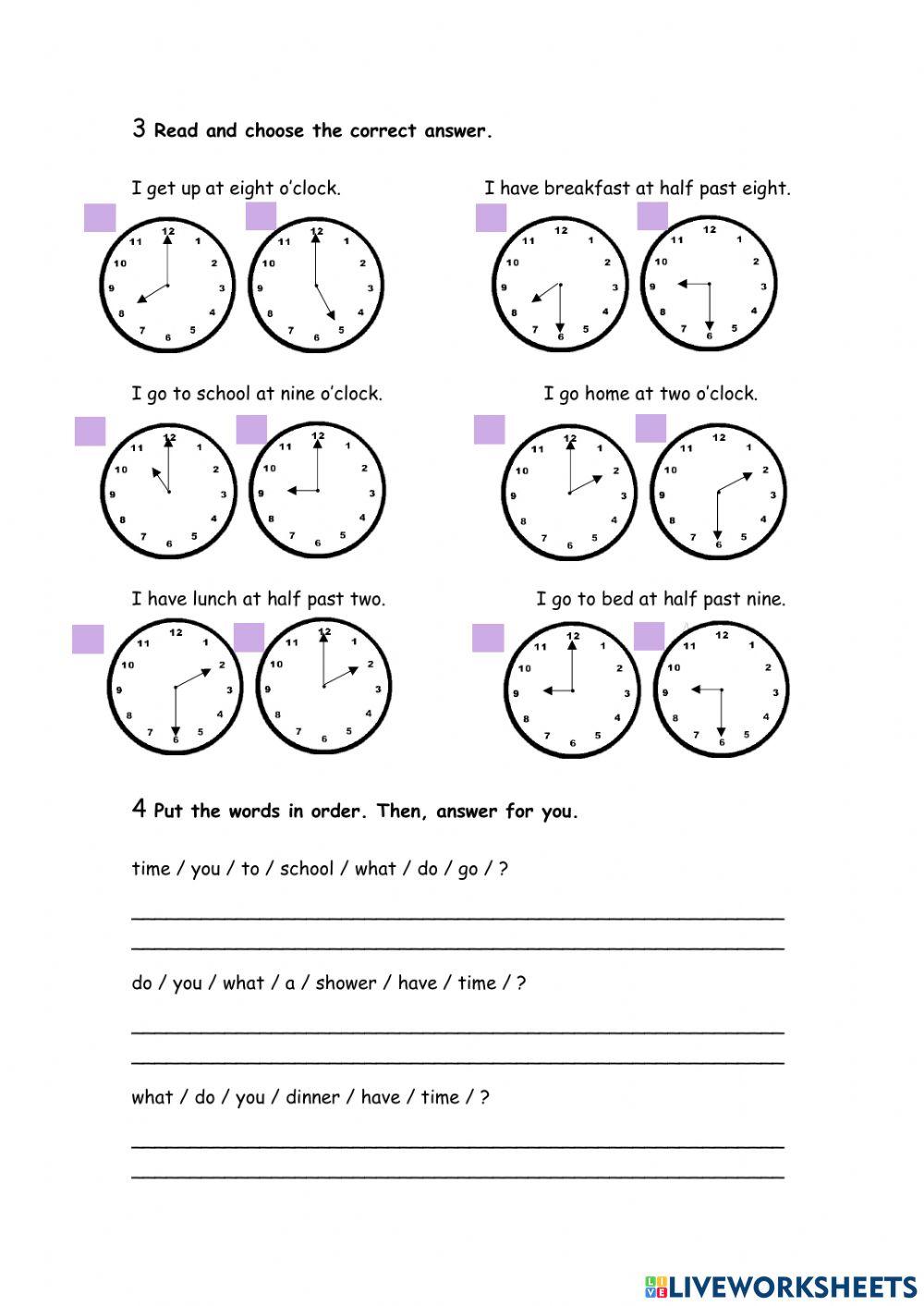 A busy day online exercise for | Live Worksheets