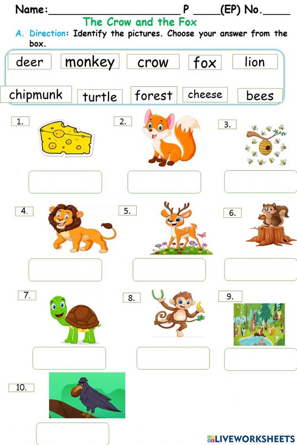 The fox and the… | Free Interactive Worksheets | 1593002
