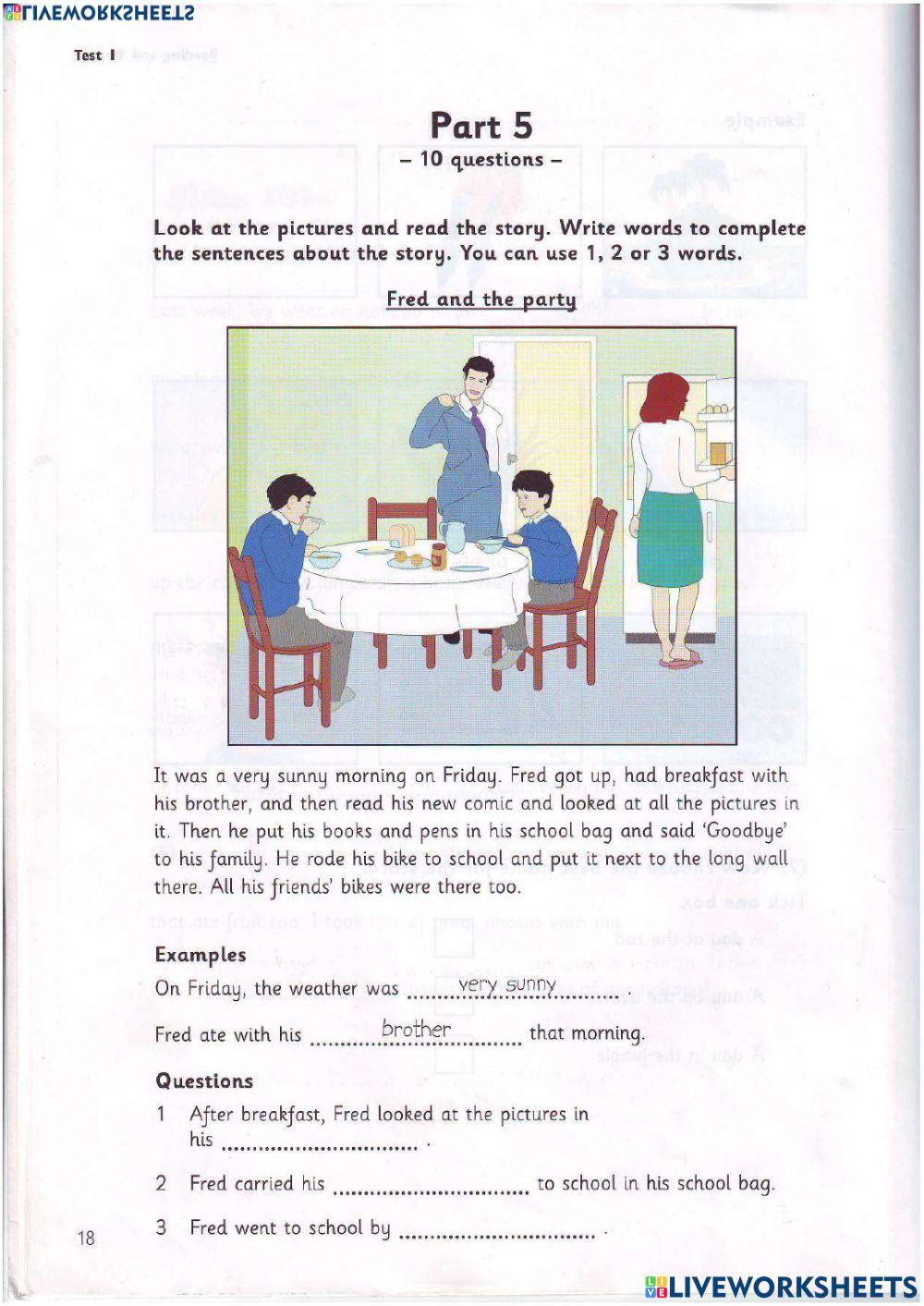 TEST PRE-MOVERS (READING - WRITING) 0156 | Anh Thu