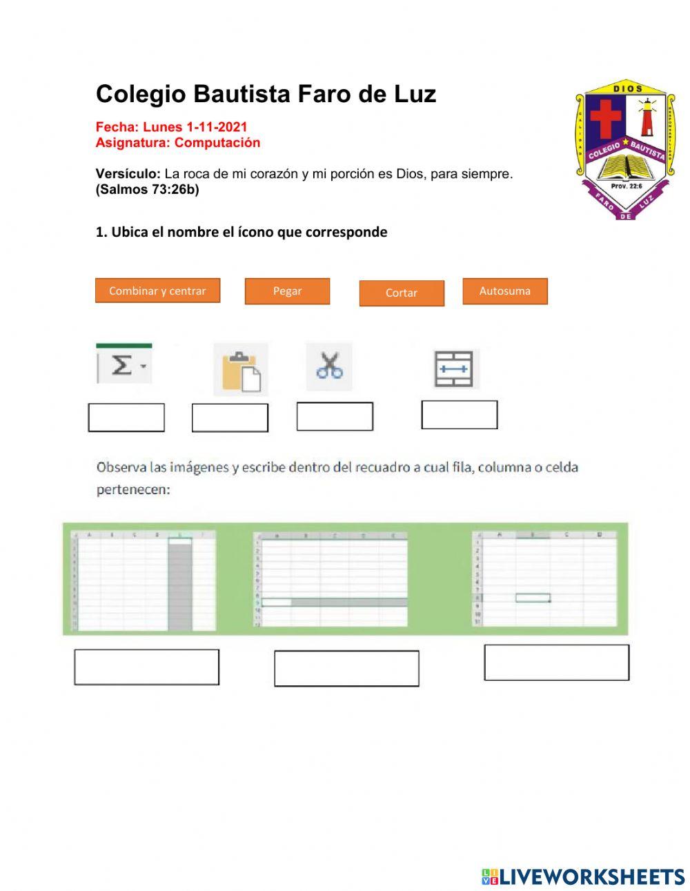 Eva-excel worksheet | Live Worksheets