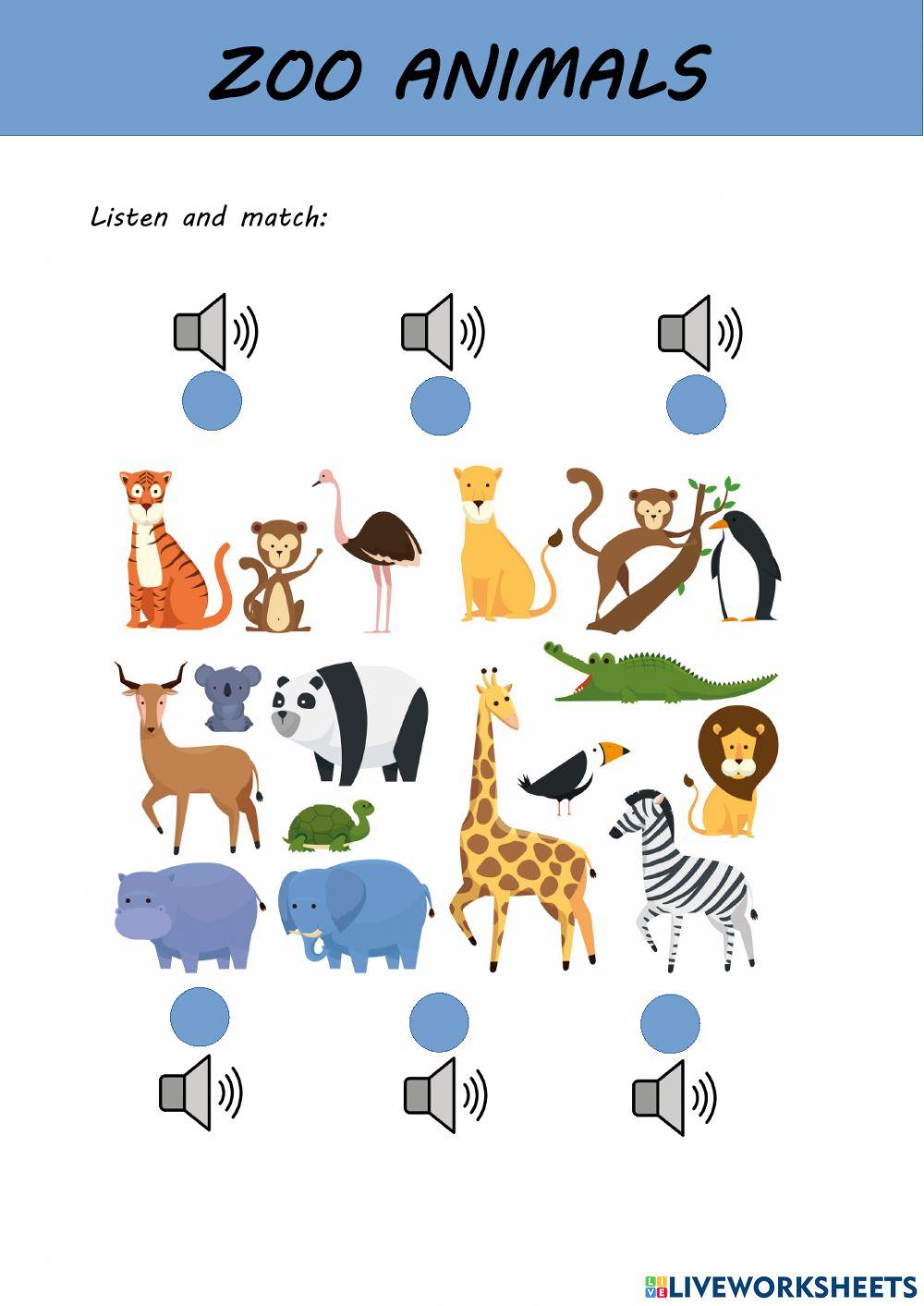 Zoo animals 1593386 | tmarin | Live Worksheets
