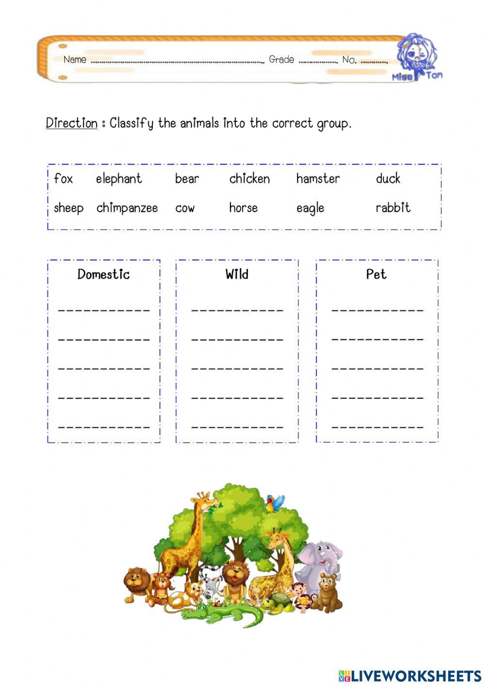 Animals online exercise for Secondary 1 | Live Worksheets