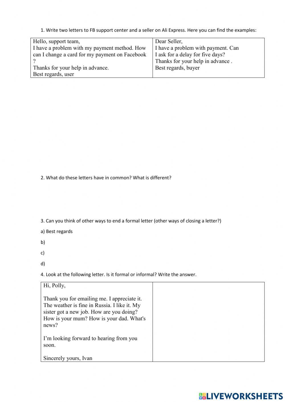 Writing letters formal and informal 1593509 | clickwoman