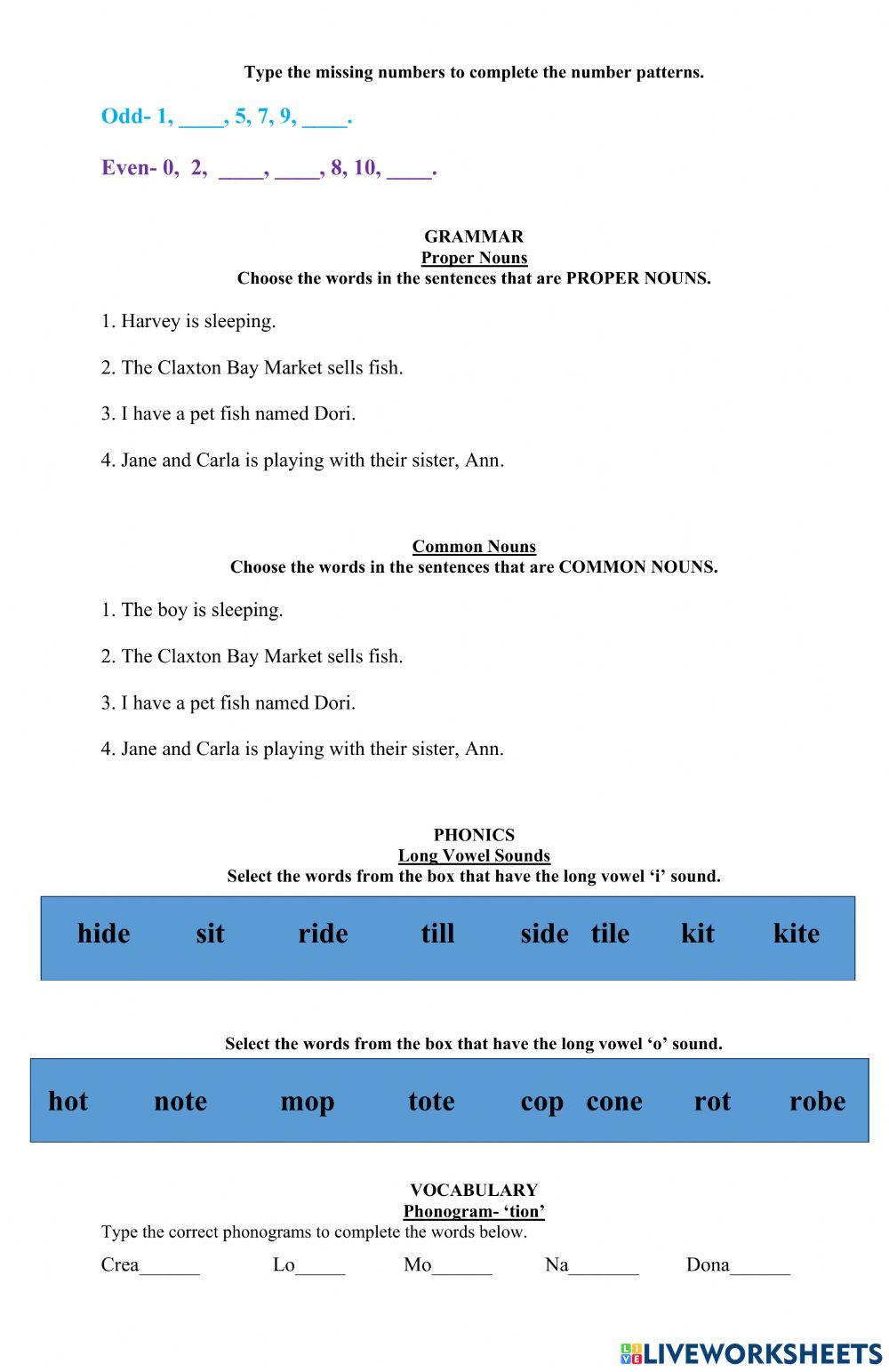 Week 9 term1 weekly test worksheet | Live Worksheets