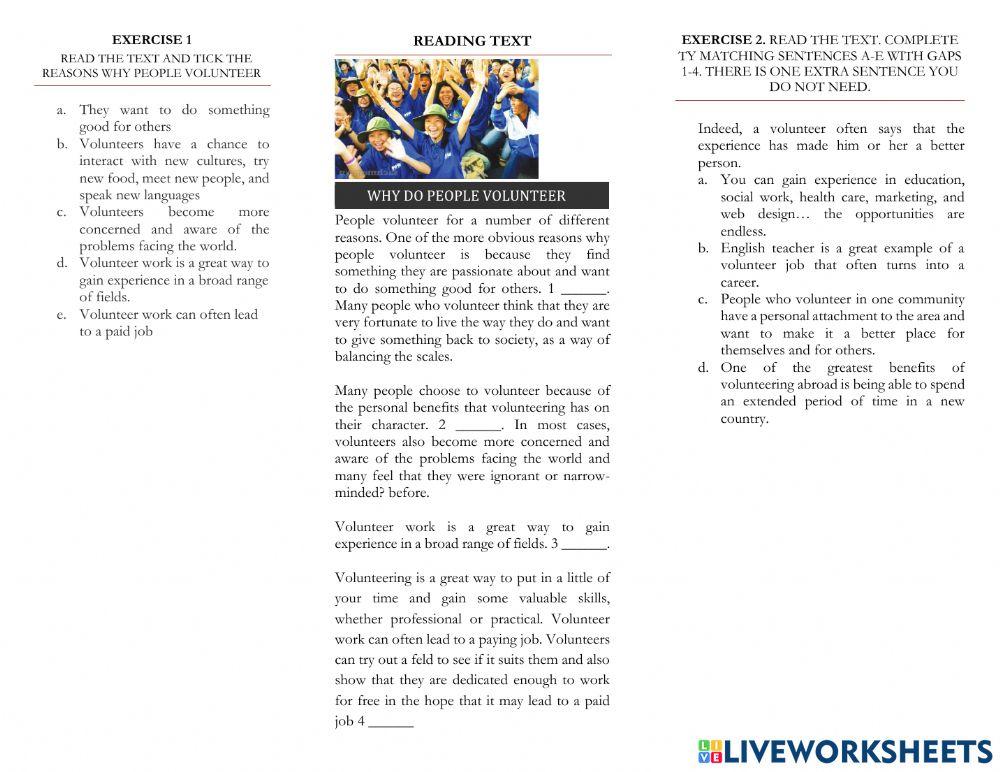 E10 U4 reading worksheet | Live Worksheets