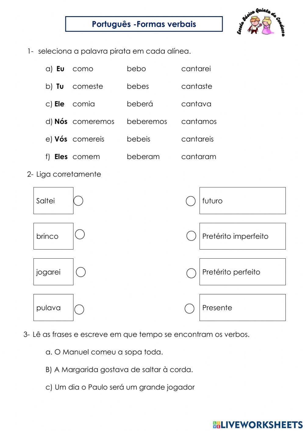 Formas verbais 1593984 | Paula Cristina Pedro Vicente