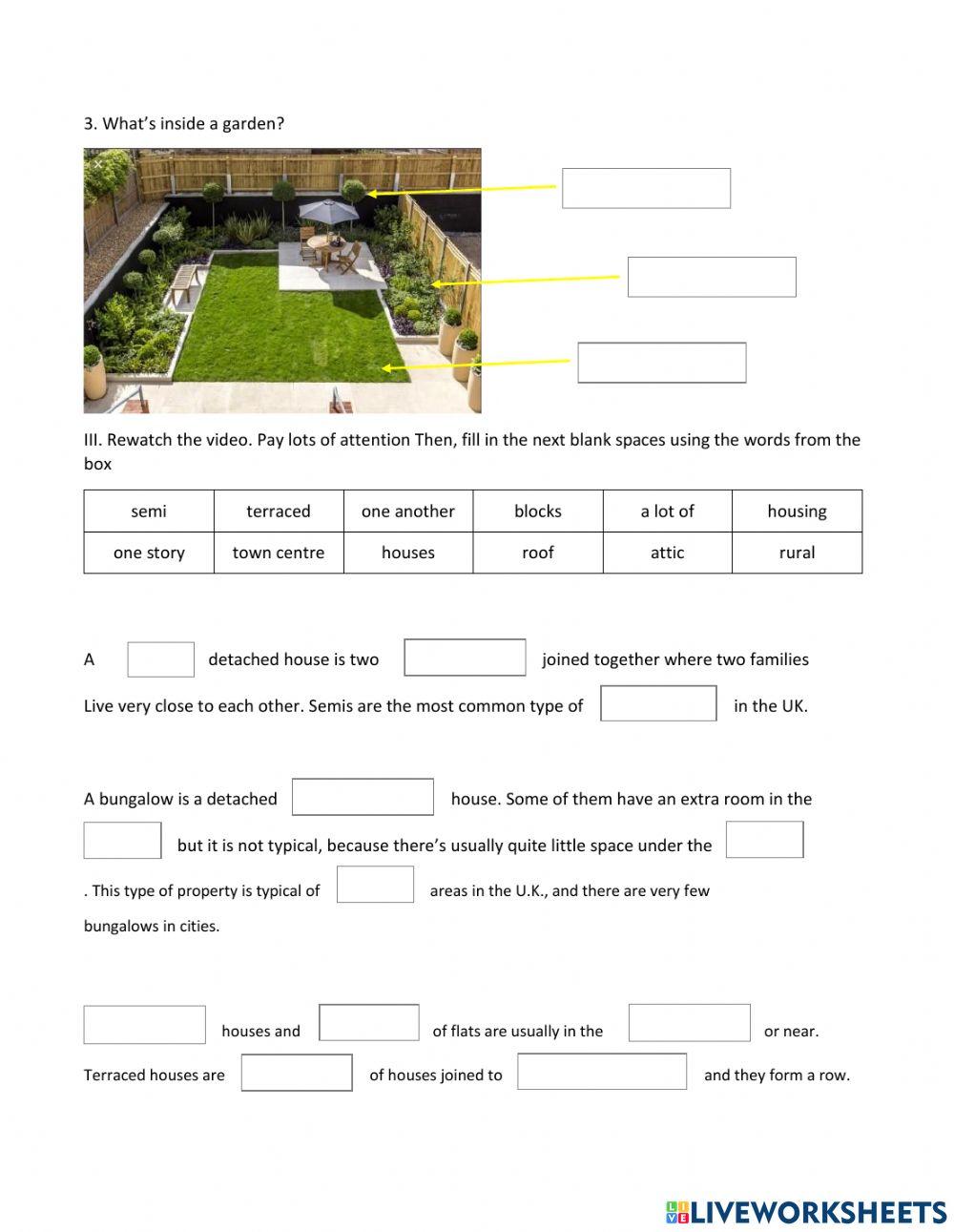 Housing in the … | Free Interactive Worksheets | 1628144