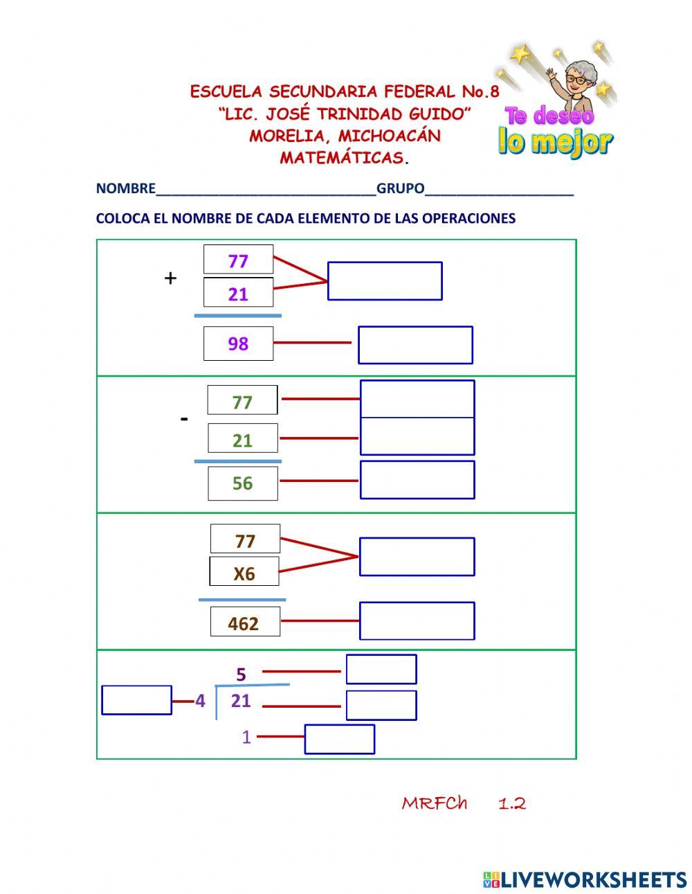 Operaciones básicas online exercise for SECUNDARIA | Live Worksheets Operaciones básicas online exercise for SECUNDARIA | Live Worksheets