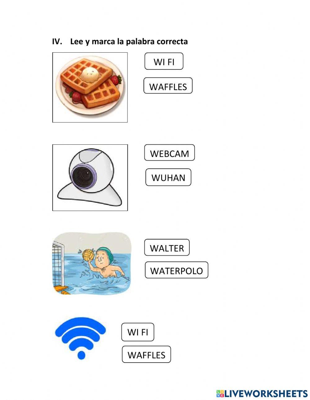 Letra w | Free Interactive Worksheets | 1625521