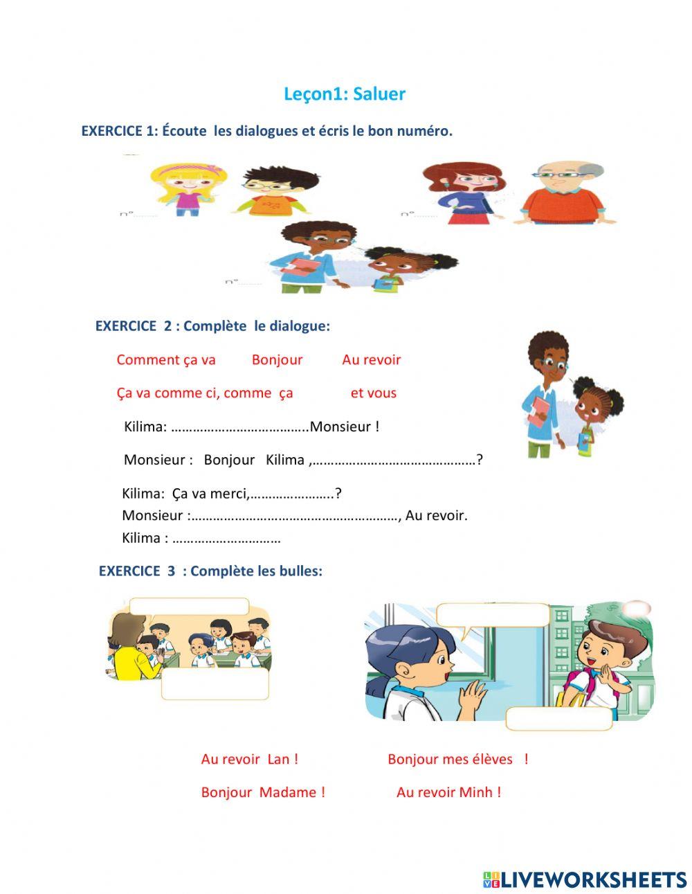 saluer online exercise for | Live Worksheets