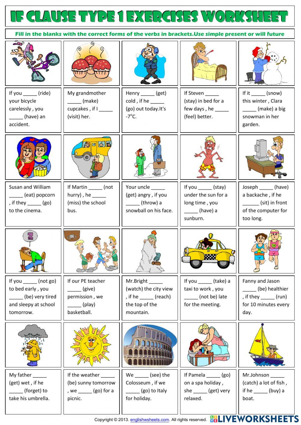 If clause online worksheet | Live Worksheets