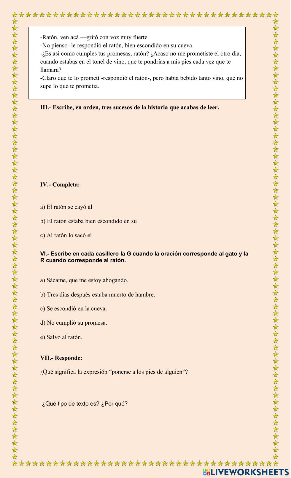 Secuencias online exercise for | Live Worksheets Secuencias online exercise for | Live Worksheets