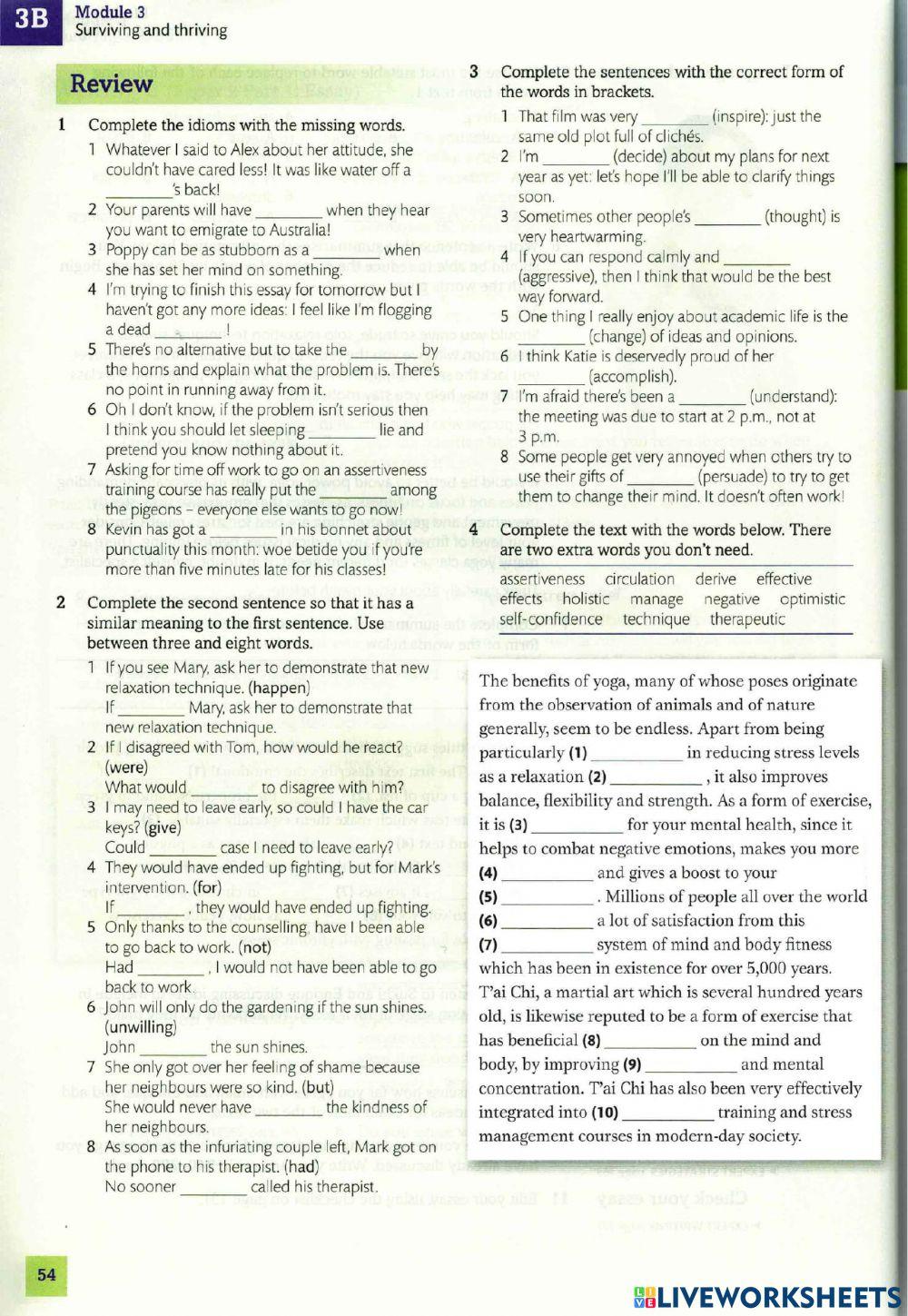 UNIT 3 online exercise for | Live Worksheets