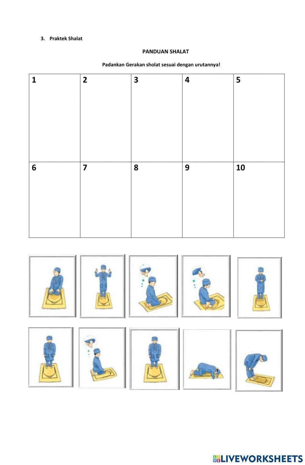 Gerakan Shalat interactive worksheet | Live Worksheets