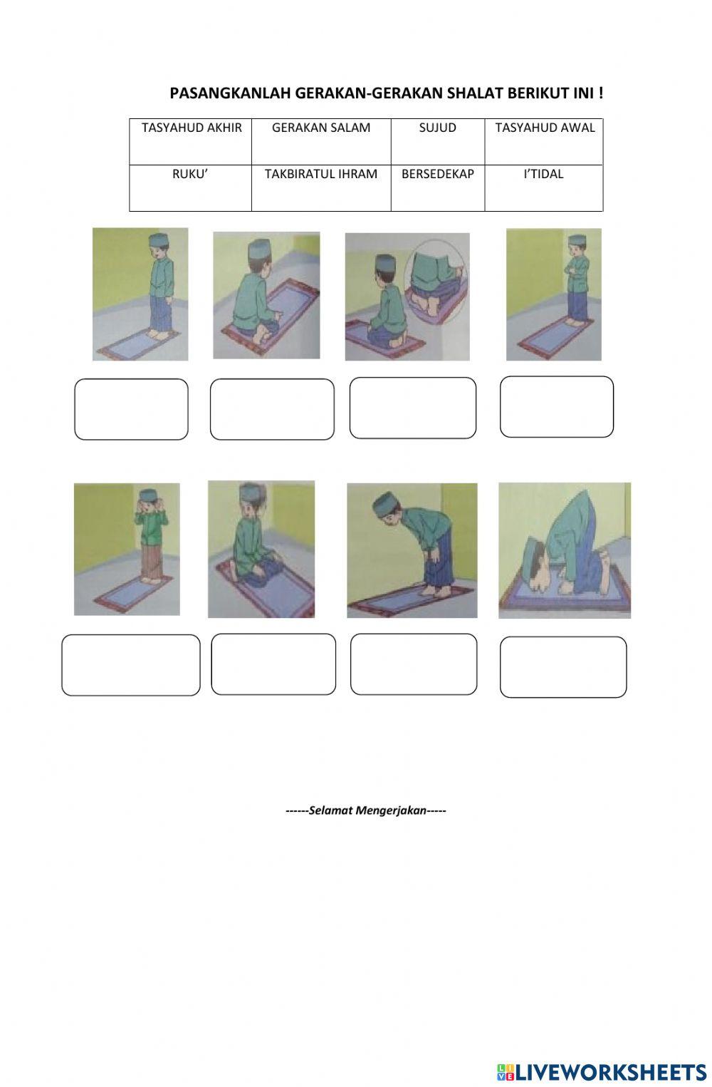 Gerakan Shalat interactive worksheet | Live Worksheets