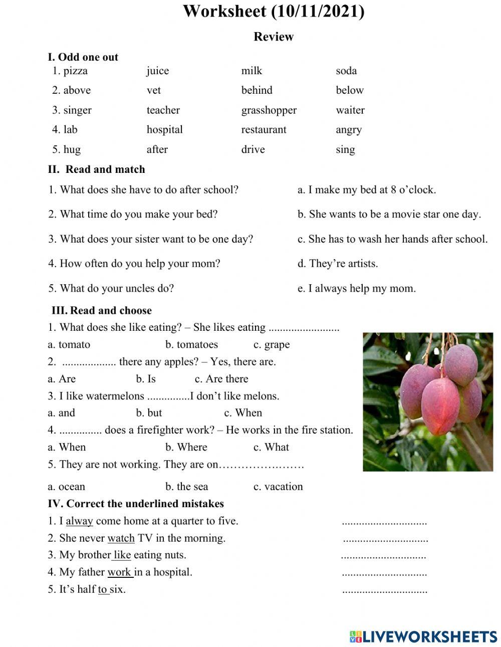 Grade 3 - 10.11.2021 worksheet | Live Worksheets