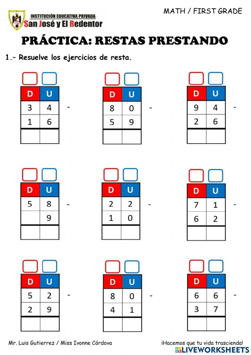 1626176 | Restas prestando | LuisAGC19 | LiveWorksheets