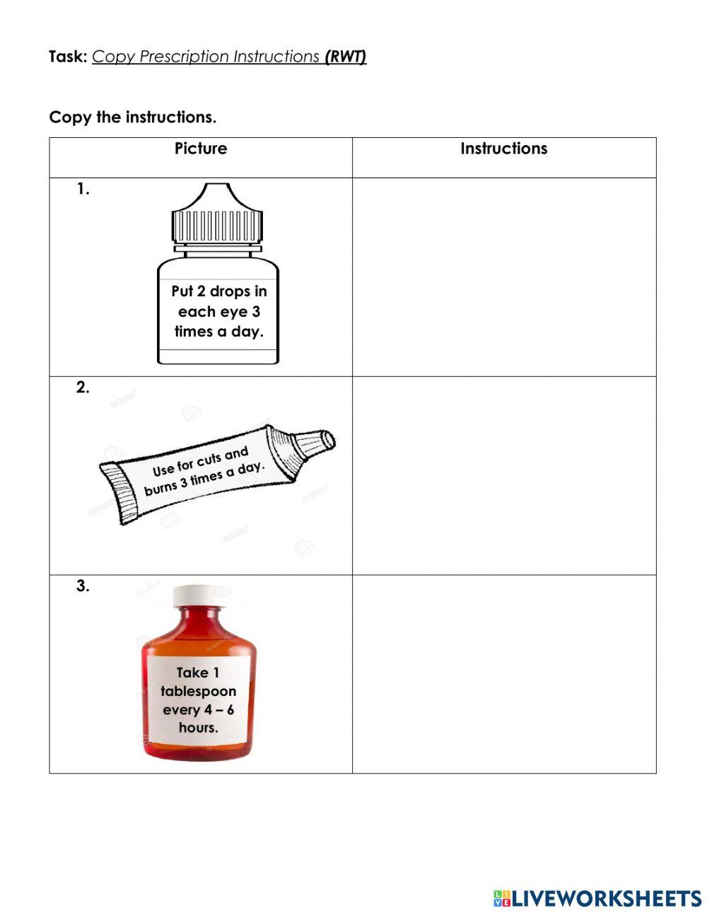 LINC 2-Writing Assessment-Medicine Instructions online exercise for ...