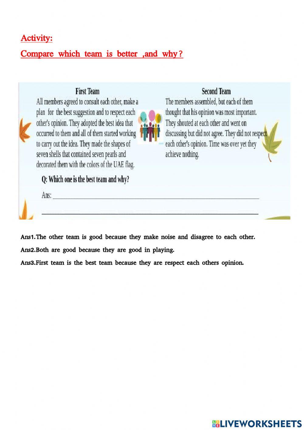 respect for other 1 online exercise for | Live Worksheets