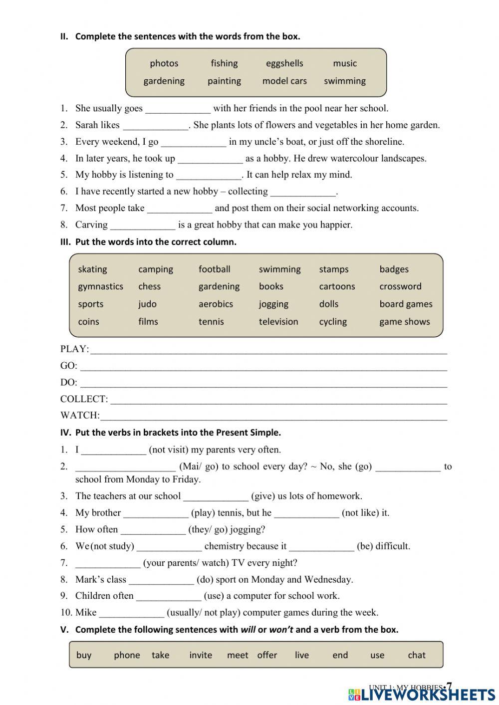 Secondary school worksheet | Live Worksheets