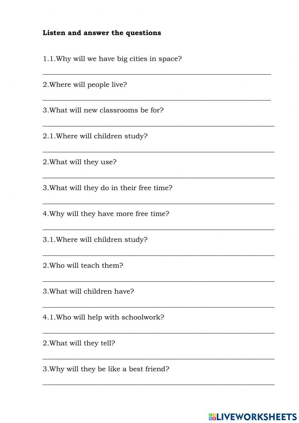 Listening ff4 interactive worksheet for grade 4 | Live Worksheets