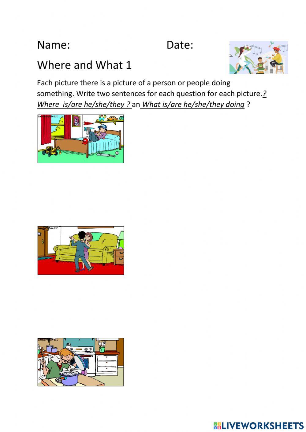 Where and What 1 worksheet | Live Worksheets