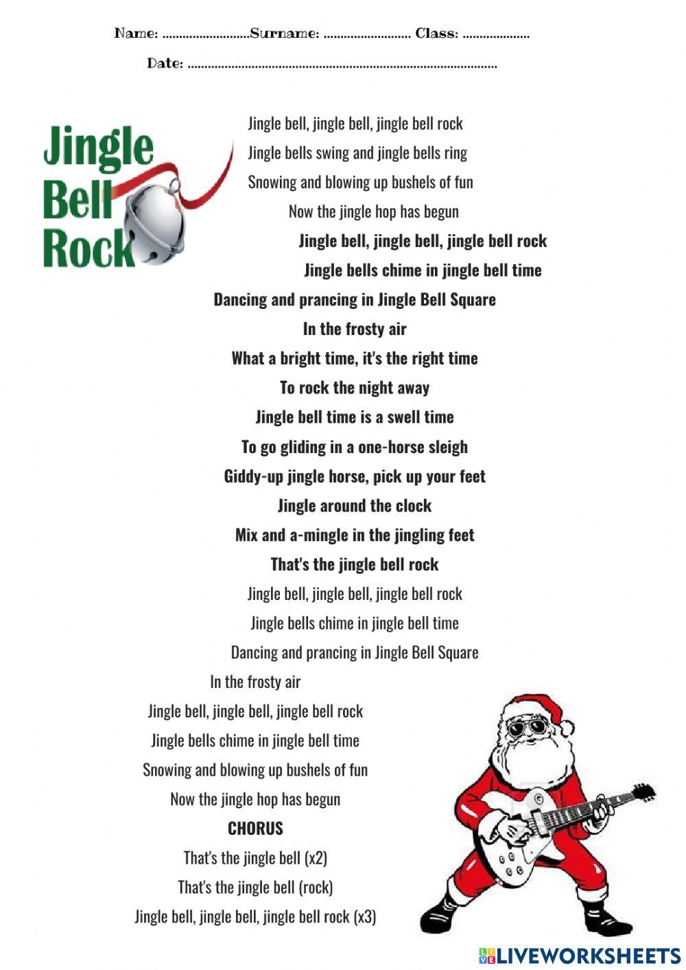 Letra De Jingle Bells Significado Da Música JINGLE BELL ROCK (Hall