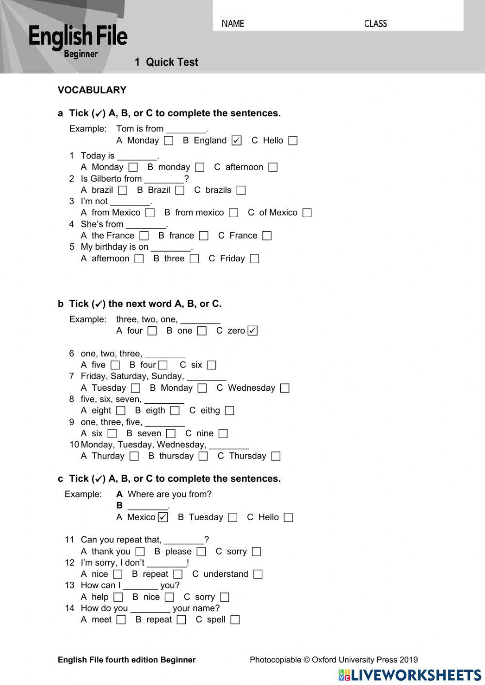 Units 1 - 2 Test | Free Interactive Worksheets | 5237031