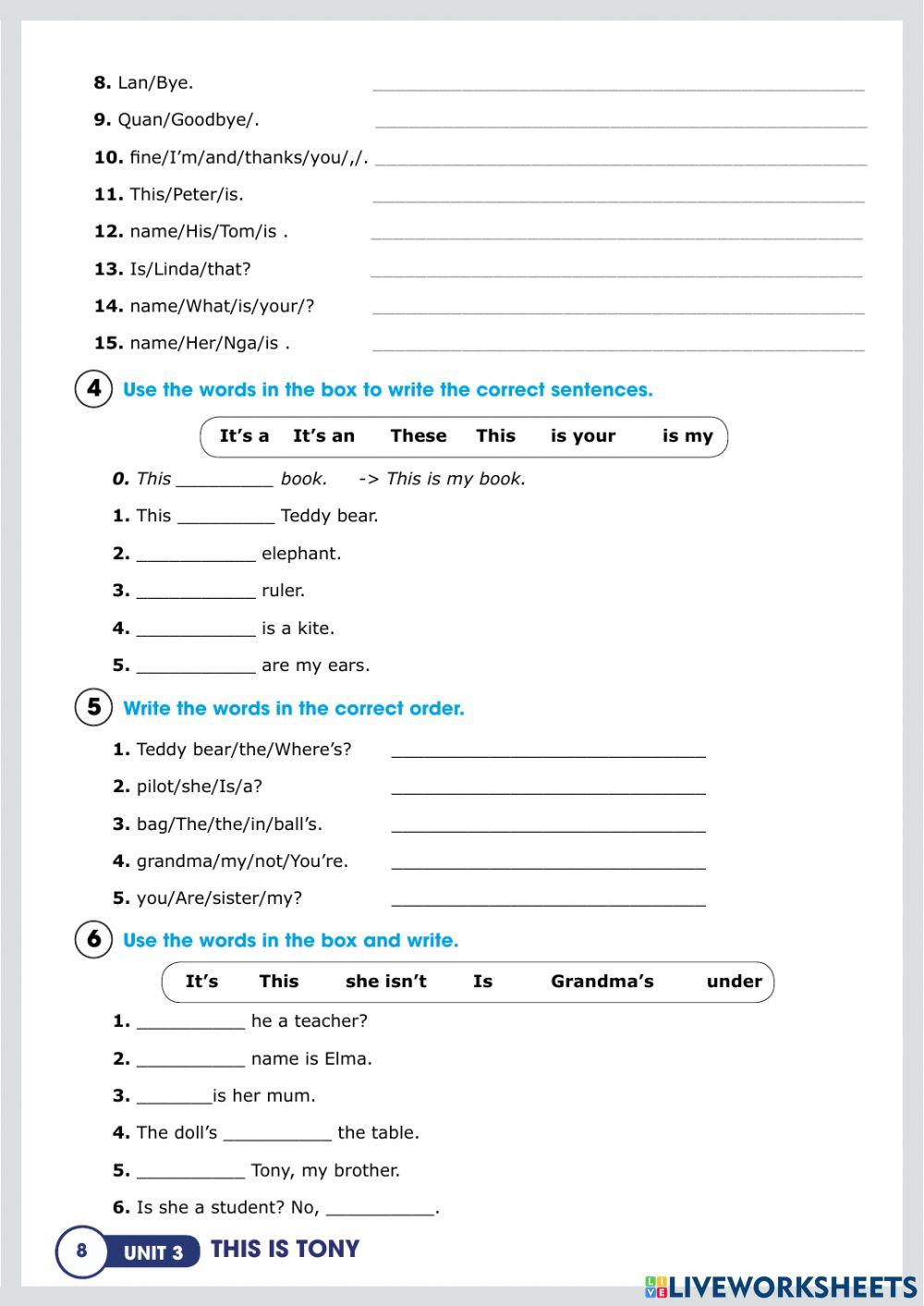 G3 hang out u1 worksheet | Live Worksheets