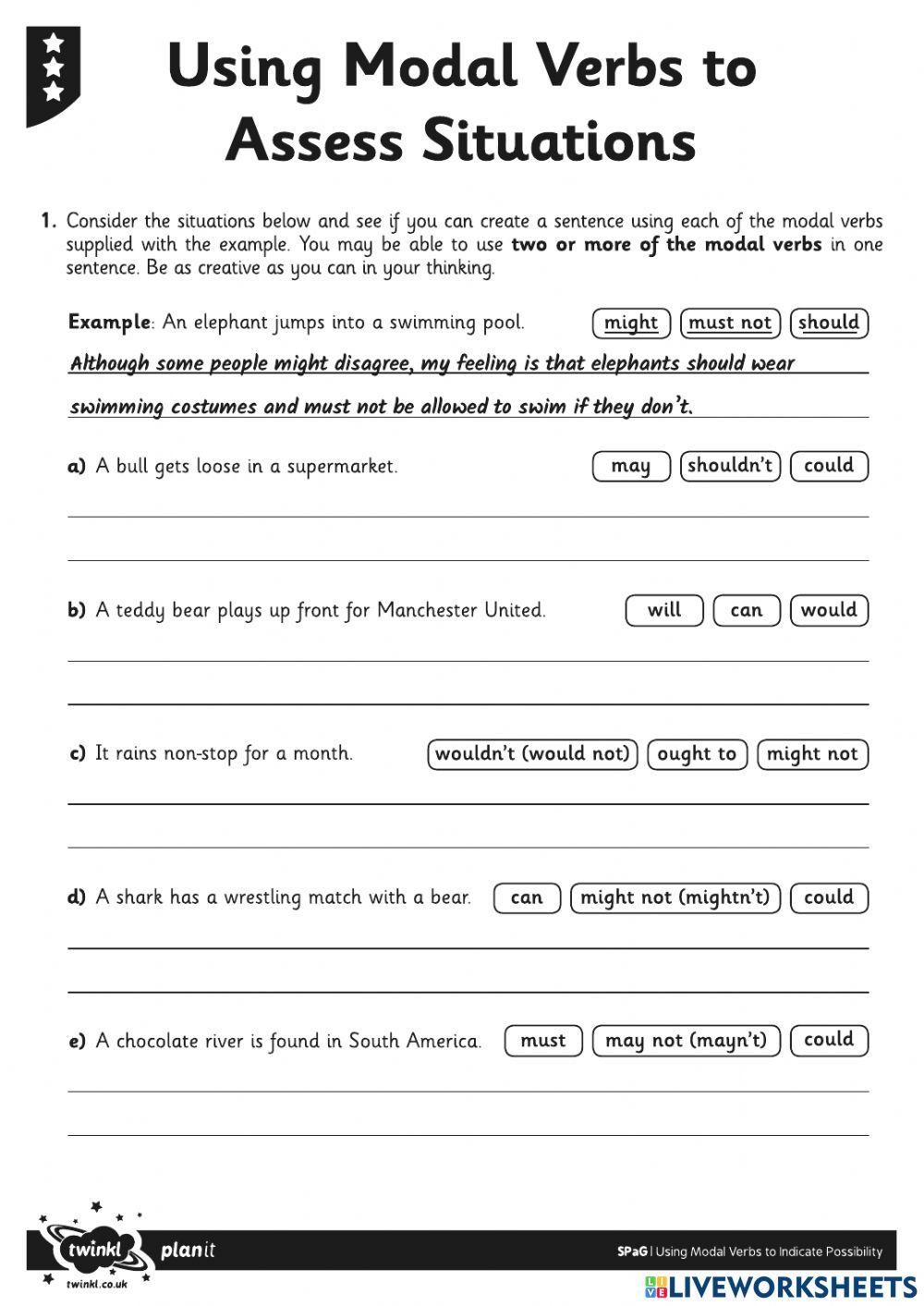 Modal verbs 4279428 | Alexis Swete | LiveWorksheets